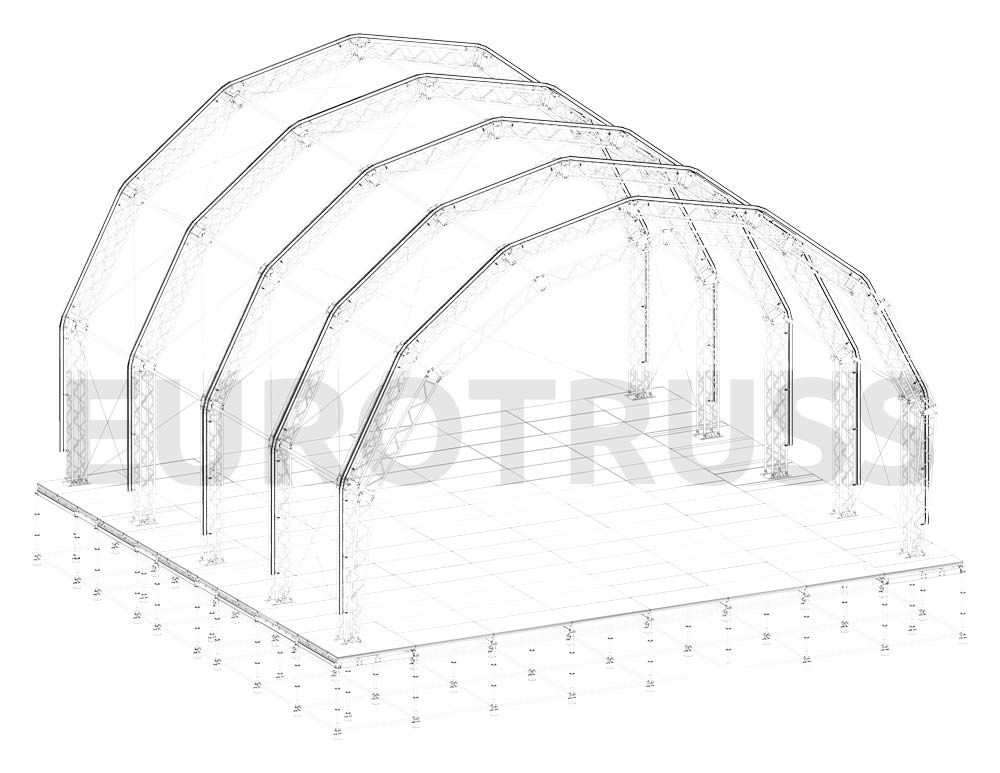 TR-20 Tunnel Roof 14x14m. / 46x46 ft. | Eurotruss